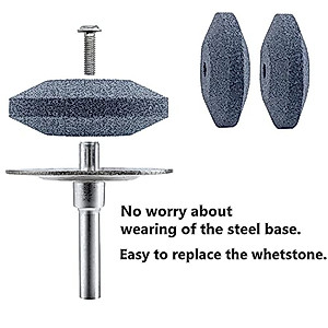 EtekStorm Lawn Mower Blade Sharpener Steel Backing Design Universal Multi-Sharp Rotary Lawnmower Sharpen Kit for Power Drill Hand Drill, Blade Balancer (5 Pack)