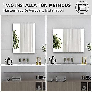 Mirrorons Frameless Mirror, Wall Mirror 40" x 32", Modern Rectangle Bathroom Mirrors for Wall with Polished Edge, Horizontally or Vertically. Upgraded Shatterproof Mirror, Entryways, Bathroom, Gym.
