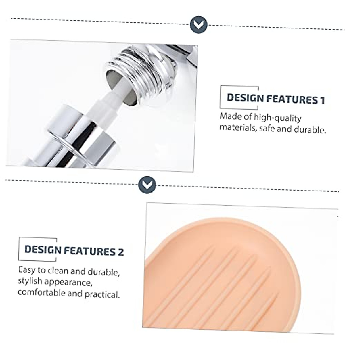 BETOOKY 1 Set Bathroom Set Hand Wash Dispenser Apothecary Storage Jar New Apartment Essentials Foaming Soap Dispenser Bathroom Décor Accessories Soap Dish Black Necessity Bohemian Plastic