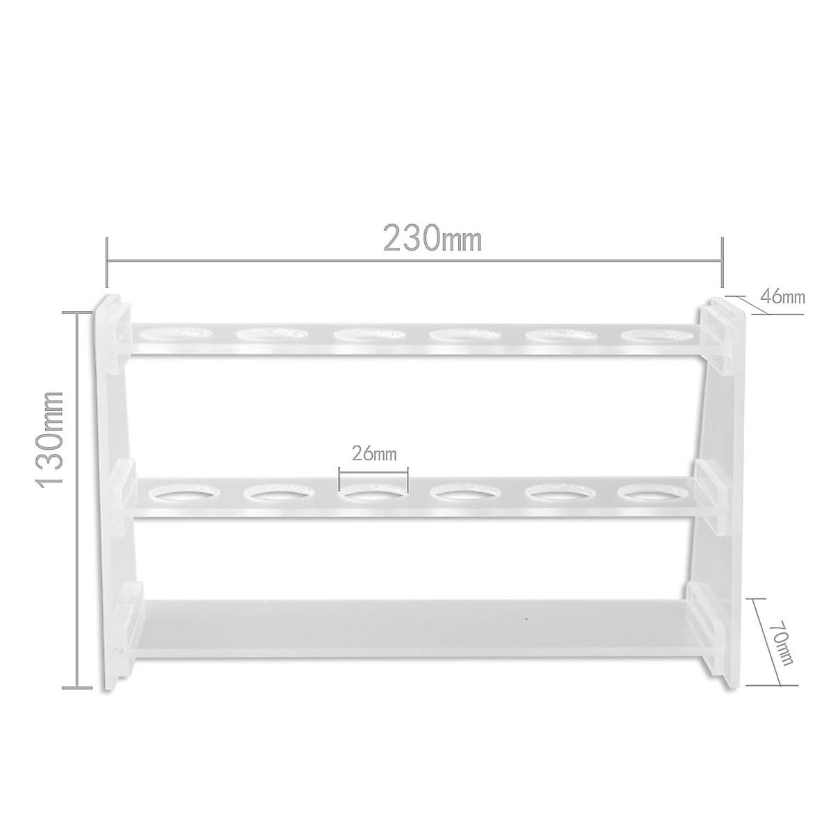 50ML Colorimeter Tube Rack Acrylic Strong Test Tube Holder 6 Slots Suit for Tubes Less Than 2.6cm/1.02inch in Diameter