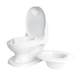 Nuby My Real Potty Training Toilet with Life-Like Flush Button & Sound for Toddlers & Kids, White