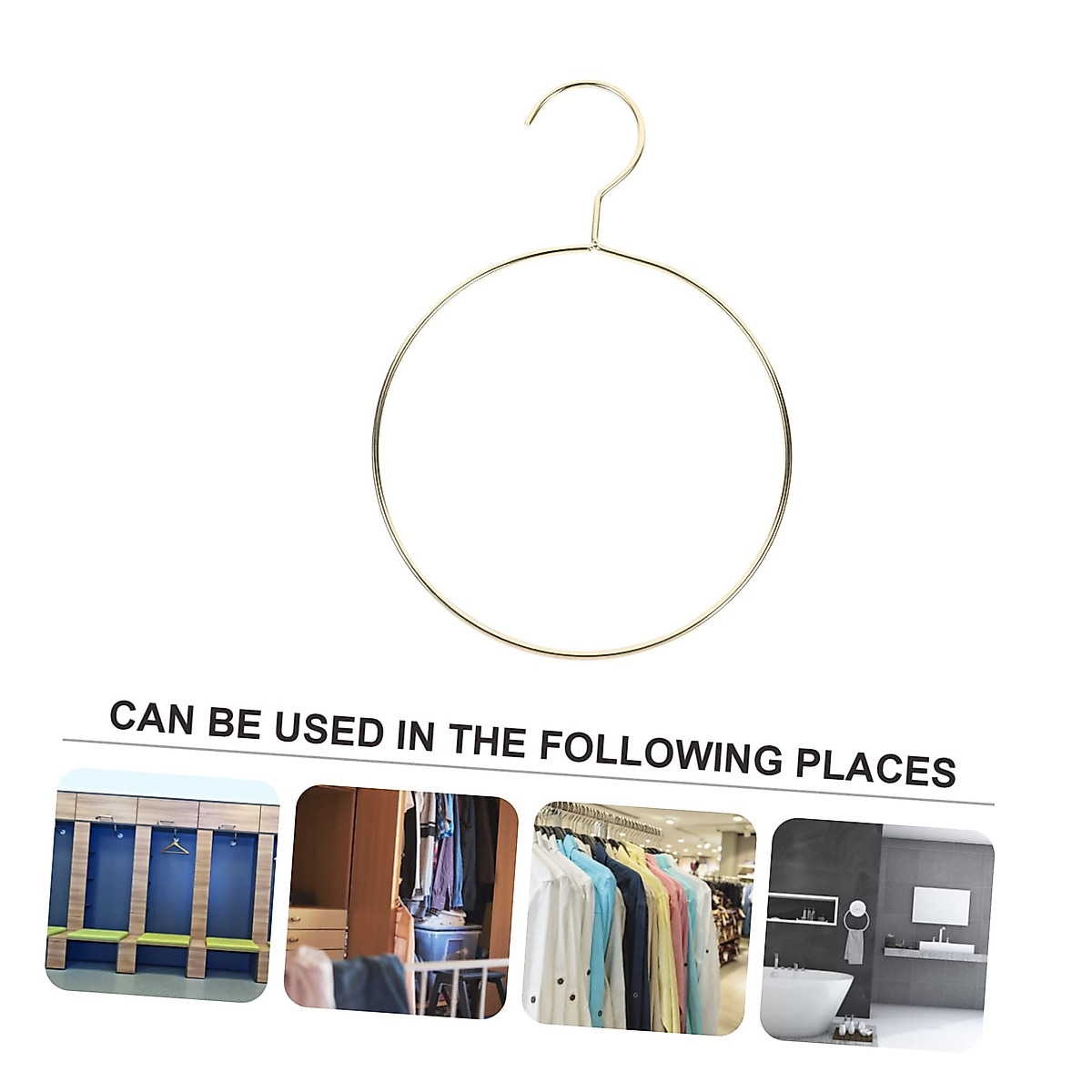 SWOOMEY Ring Tie Rack Metal Organizer Shelf Gold Towel Rack Scarf Hanger Modern Circle Towel Hanger Round Towel Rack Nonslip Steel Tie Rings Belt Shawl Scarf Hanger Round Hanger Wardrobe