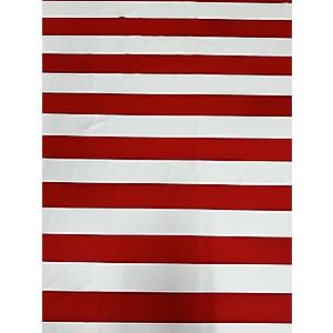 Stripe Print Premium Nylon Spandex Fabric - Ultra-Soft & Stretchy - Red and White - 4Way Stretch Fabric by The Yard - Perfect for Activewear and Swimsuit Fabric, and More -1 Yard - 58 Inch Width