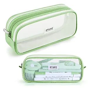 KALIDI Grid Mesh Pencil Case Large Capacity Pencil Case Big Pencil Pouch With Zipper Simple Stationery Bag Aesthetic Pen Bag for School Teen Girl Boy Multi-Purpose bag for office Men Women