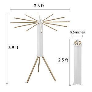 mbs trio Tripod Clothes Drying Rack, Garment Rack Portable and Foldable Space Saving Laundry Drying Rack - Drying Rack Clothing Floor Folding Balcony Bedroom Household Wooden