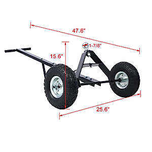 Heavy Duty Trailer Dolly with Pneumatic Tires, Steel Boat Trailer Dolly 600 Lb. Maximum Capacity for Moving Car RV Boat Trailer
