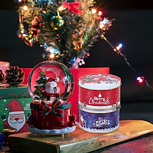 DOITOOL 12 Pcs Christmas Cookie Tin with Lids,Round Metal Cookie Box Christmas Candy Jars,Festive Cookie Containers Xmas Tin Box,Christmas Tinplate with Lids for Storing Candies Biscuits Treat