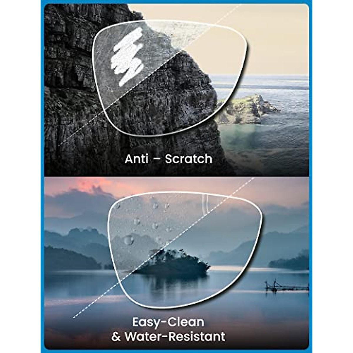 GUDVUE Blue Light Glasses for Men Rectangle Computer Glasses Gaming Eyeglasses, Black/Crystal PRO