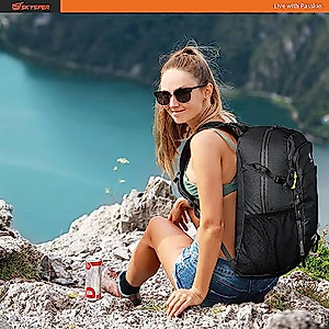 SKYSPER Hiking Backpack 30L Lightweight Packable Travel Daypack Waterproof Hiking Daypack for Women Men(Black)