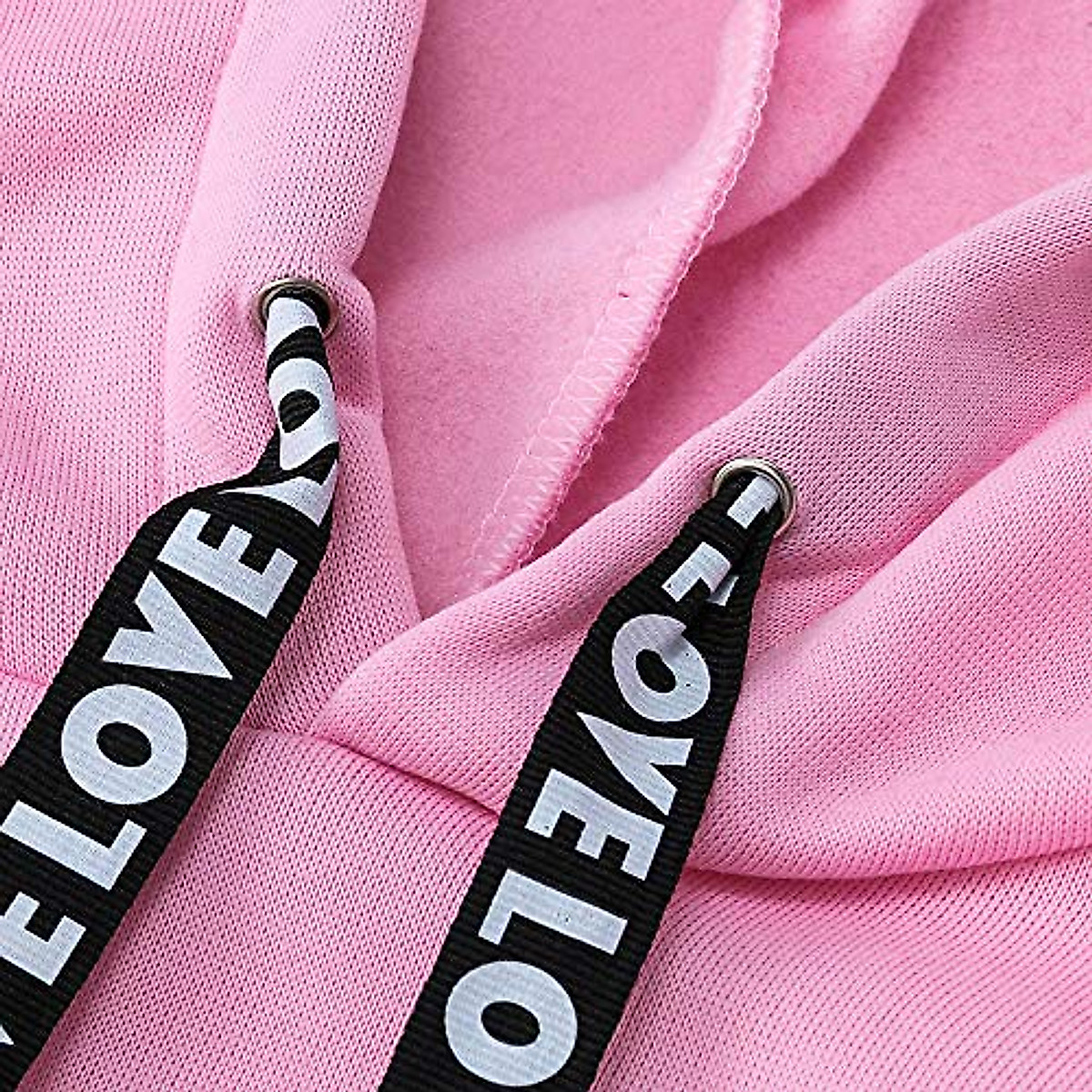 Long Sleeve Sweatshirt for Women THENLIAN Women Plus Size Long Sleeve Solid Sweatshirt Hooded Pullover Tops Shirt(Pink, XXXL)