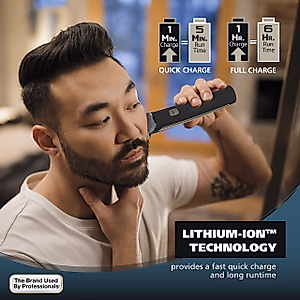 Wahl USA Rechargeable Lithium Ion 2.0 Beard Trimmer for Men - Facial Hair Trimmer with Precision T Blade for Grooming, Detailing Head, Light Touch Ups, Ear Nose & Eyebrow Model 9886-300