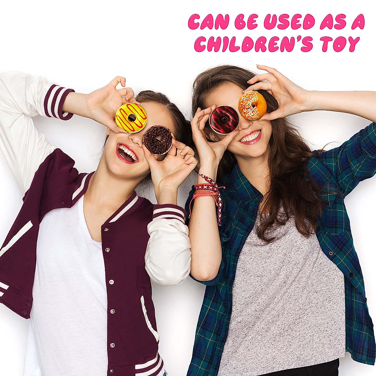 Chalyna 8 Pcs Fake Donuts Realistic Artificial Donuts Toy Fake Food Fake Cakes Desserts Donut Decorations Toys for Doughnut Party New Years Party Supplies Favors Food Decoration Prop, 1.78 (Cute)