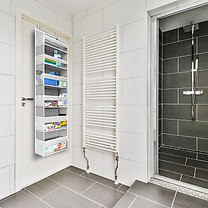 HOMELUX THEORY 1 PC Heavy Duty Over the Door Organizer 55x14x6.7, 6 Large Front & 12 Side Pockets, Hanging Storage Closet Door Organizer for Bedroom, Bathroom and Baby Nursery Storage (Baby Blue)