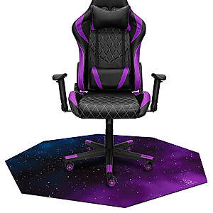 AREIA Computer Chair Mat (47” x 47”), Noise Cancelling Gaming Chair Mat – Anti-Slip Gaming Floor Mat – Scratch Resistant Mat for Office Chair – Octagon Computer Chair Mat for Hardwood Floor