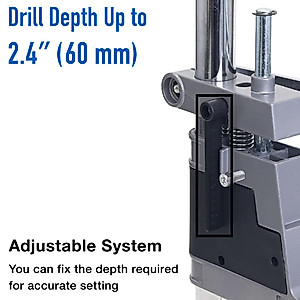 Drill Press Stand for Drill & Mini Bench Clamp Flat Table, Japard Adjustable Drill Depth Up to 2.4", Spindle Collar Diameter 38mm-43mm, Attachable to Electric Drills