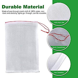 YGDZ Fruit Protection Bags, 25pcs 12"x8" Fruit Netting Bags Garden Garden Netting Bags Fruit Tree Bags Drawstring Nylon Mesh Netting Barrier Bag for Protecting Fruits and Vegetables