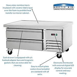 Arctic Air ARCB48 50" Two Drawer Refrigerated Chef Base, Stainless Steel, 115v