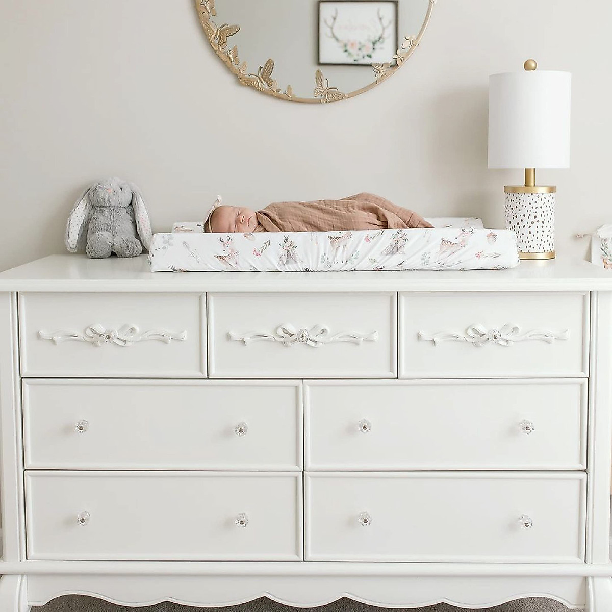 Evolur Aurora 7 Drawer Double Dresser, Frost