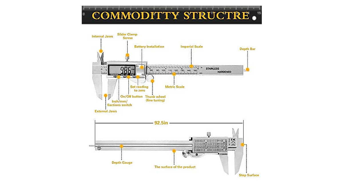 JUNING 6" Digital Caliper - Precision Measuring Tool