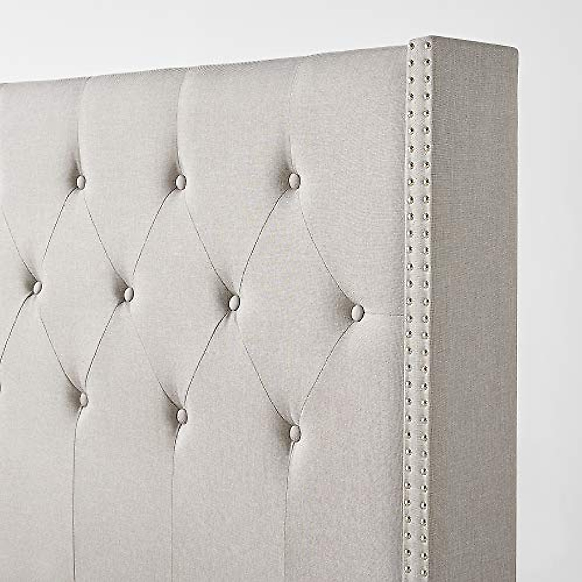 ZINUS Annette Upholstered Platform Bed Frame, Mattress Foundation, Wood Slat Support, No Box Spring Needed, Easy Assembly, Queen