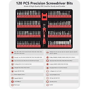 Precision Screwdriver Set, Computer Repair Tool Kit, 146 PCS Laptop Screwdriver Kit with 123 Bits, Magnetic Mat, Magnetizer, for iPhone, MacBook, PC, Tablet, PS5, Xbox, Switch, Game Console