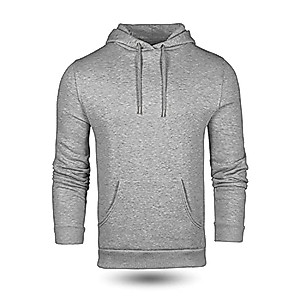 Fresh Clean Threads Heather Grey Pullover Hoodies for Men - Pre Shrunk Soft Fitted Premium Classic Fit - Cotton Poly Mens Hoodie - Large
