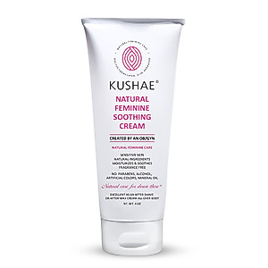 Kushae Feminine Soothing After Shave Cream - OB/GYN Made, Natural, Fragrance Free, Aloe-Based, pH Balanced Intimate Moisturizer for Women 4oz