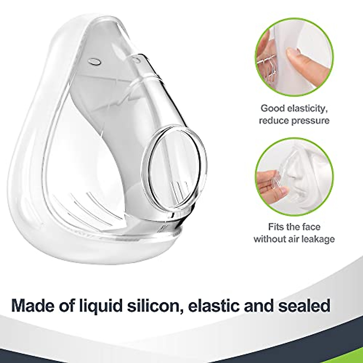 Full Face Replacement Set for F20 with Small Cushion, Headgear, Frame, Clips and Strap Covers, Great-Value & Quick-Disconnect - Covers Nose and Mouth