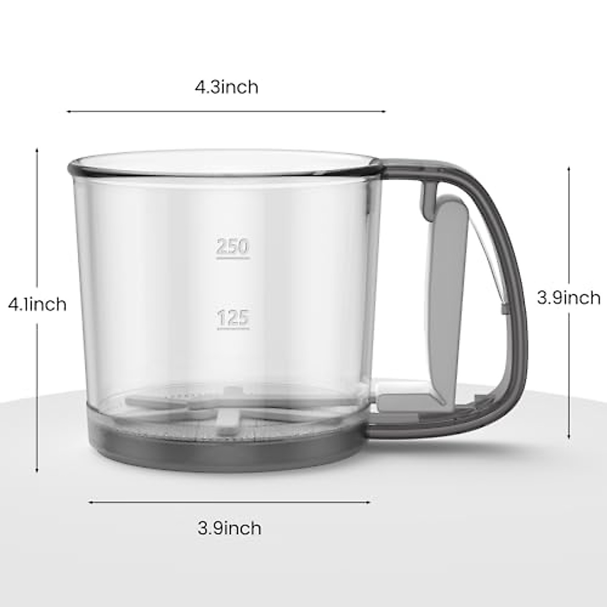 Flour Sifter for Baking, Crank Flour Sifter with Professional Fine Mesh Baking Sifters, One Hand Press Crank Sifter for Baking, Premium Flour Sieve Bakesr Dusting for Quick Sifting Omesata