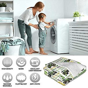 Green Jeep Lightweight Blanket with Name Message Gift for Green Jeep Lover Girls and Boys Soft and Fun Facecloth Blanket for Bed, Sofa and Chair 30"x40"for Pet