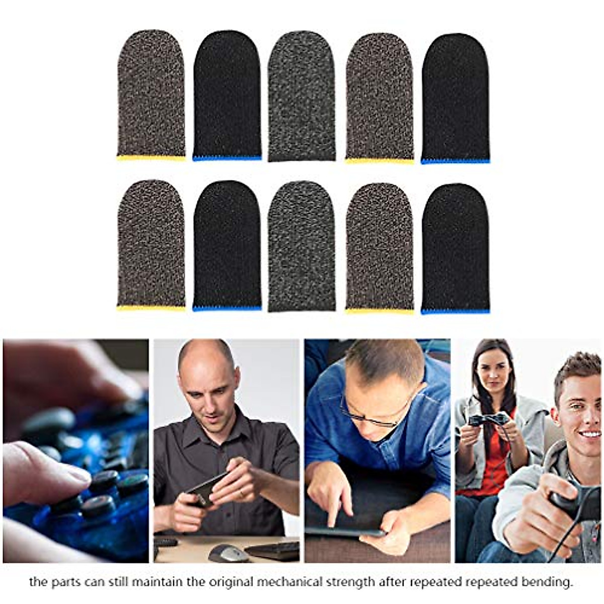 HEALLILY 5 Pairs Mobile Game Finger Cots Touchscreen Controller Finger Sleeve Breathable Anti- Sweat Thumb Finger Sleeve Thin Gaming Finger Gloves