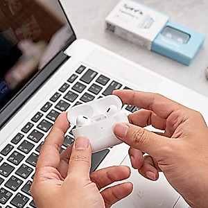 SpinFit Superfine for AirPods Pro Gen 1 & 2 - M - Medical Grade Silicone Patented Replacement Ear Tips and Adapters for Supreme Comfort (one Pair)(Ear Tips Installed)