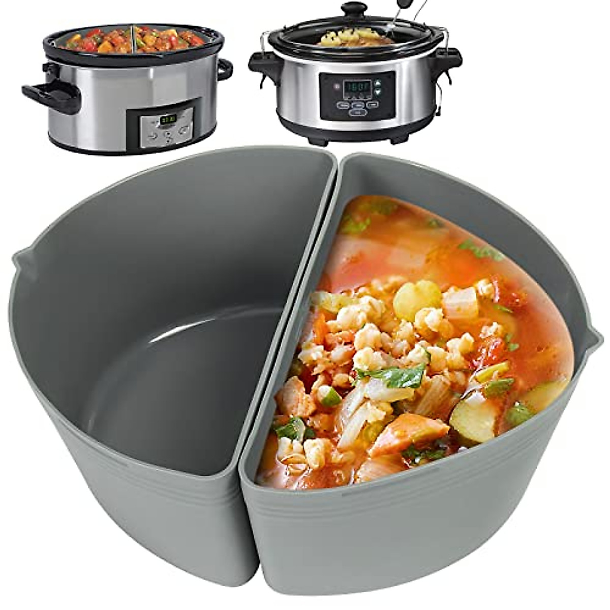 YQL Silicone Slow Cooker Liner, Slow Cooker Divider Liner Fit for Crockpot & Hamilton Beach 6-7QT Reusable Slow Cooker Liner for Most 6 Quart Slow Cooker(Upgraded Thick)