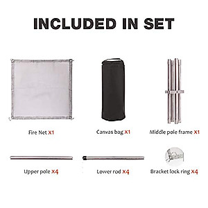 GALMAXS7 Camping Fire Pit Portable Fire Pit Stainless Steel Mesh Collapsible fire Pit Outdoor Fireplace Campfire Pit Foldable Fire Pit for Camping Backyard Beach and Wood Burning -with Carry Bag