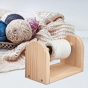 DYNWAVE Yarn Ball Holder Yarn Dispenser Organizer Yarn Winder Wood Yarn Skein Holder Thread Stand for Skein Cord Craft & Sewing Knit DIY Supplies, M 20x10x13cm