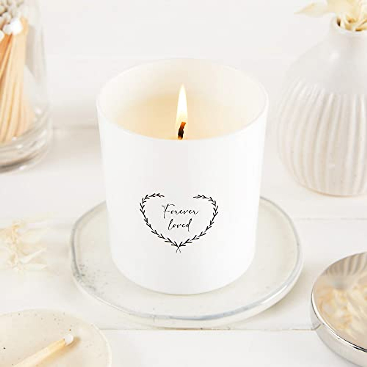 ANGEL & DOVE 'Forever Loved' Soy Wax Remembrance Candle - Sympathy Gift, Memorial to Light in Memory of a Loved One
