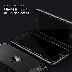 Spigen Tempered Glass Screen Protector [GlasTR AlignMaster] Designed for iPhone SE 3 (2022) / iPhone SE 2 (2020) / iPhone 8 / iPhone 7- (2 Pack)