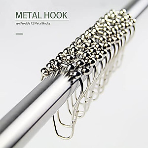 wangkato Shower Curtain Green Eucalyptus, with 12 Metal Hooks, Watercolor Sage Green Shower Curtain, Fabric Shower Curtain Liner, Plant& Succulent Shower Curtain Set (72 "X 72")