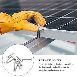 DOITOOL 10pcs T-Bolt Jig Bolts Stainless Steel Sliding Screw Stainless Steel t Bolt Sliding Screw Bolt Stainless Steel Drop-in Stud T Track Accessories T Slot Drop-in Stud Sliding Bolt