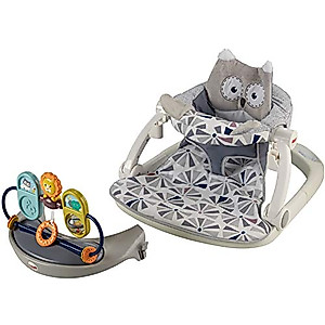 Fisher-Price Premium Sit Me Up Floor Seat with Toy Tray Owl