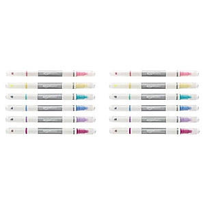 Amazon Basics Erasable Highlighters - Dual Tip, Assorted Colors, 12-Pack