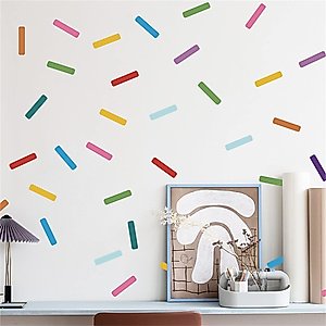 ROFARSO 147 Colorful Sprinkle Confetti Wall Decals Mini Peel and Stick Wall Stickers DIY Decoration for Kids Baby Removable Home Decor for Nursery Bedroom Living Room Playing Room