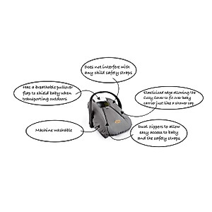 CozyBaby Combo Pack with Mesh Sun & Bug Cover & Lightweight Spring with Elasticized Edge, Pink Grapefruit