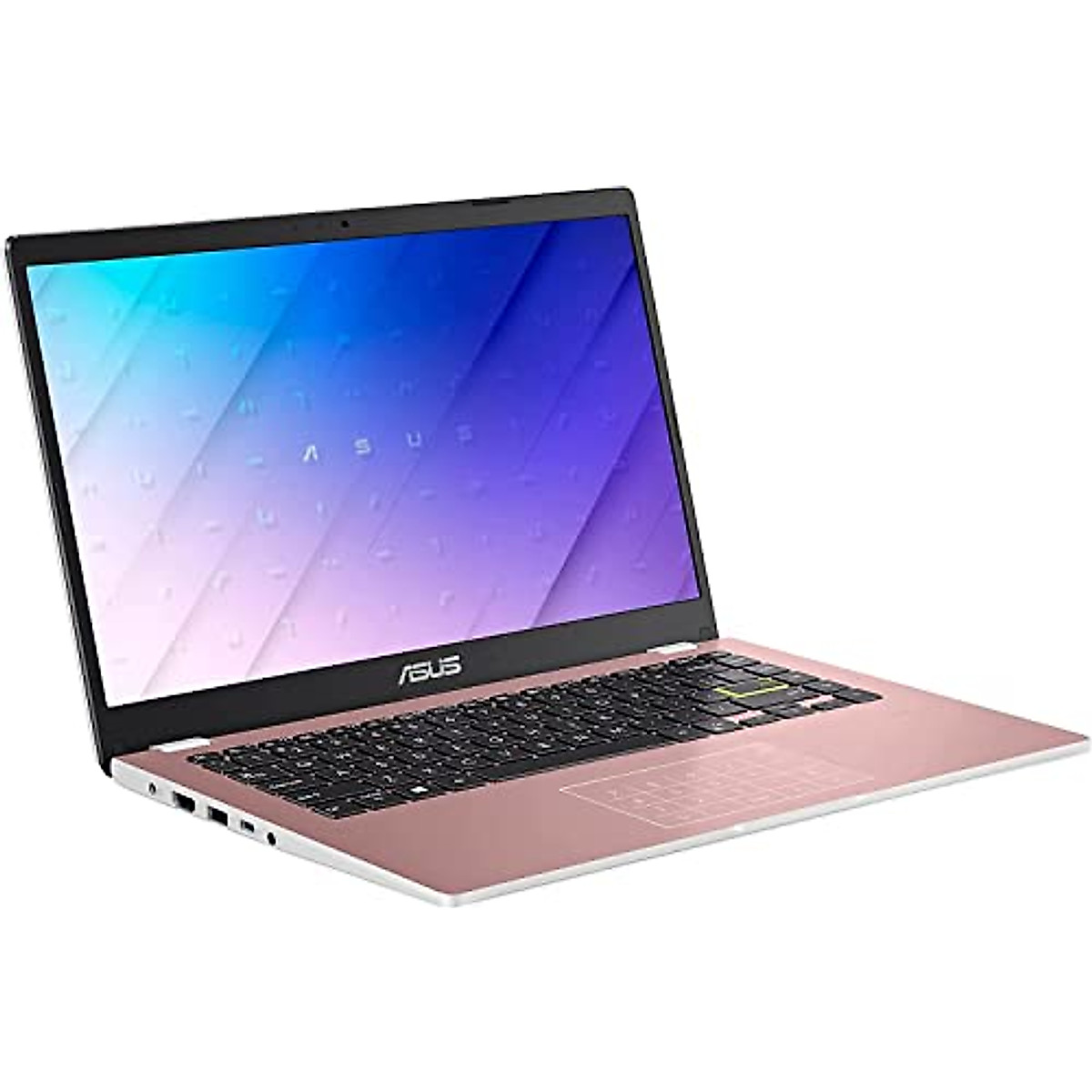 ASUS 2022 14" HD Laptop, Intel Celeron N4020 Processor, 4GB RAM, 64GB eMMC , Webcam, Intel HD Graphics 500, Bluetooth, Windows 11 S, Rose Gold, 128GB SnowBell USB Card