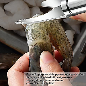 2pcs Multifunctional Shrimp Seeling Tool, Stainless Steel Peeler Cleaning Tool, Portable Shrimp Knife, Remove Shrimp Threads and Fish Scales, Kitchen Essential