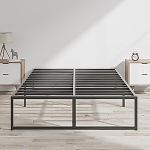 BedStory Queen Bed Frame - 16 Inches Heavy Duty Metal Platform Bed Frame Queen Size, 10 Mins Easy Assembly, 3000lbs Support Mattress Foundation with Large Storage, Noise-Free, No Box Spring Needed