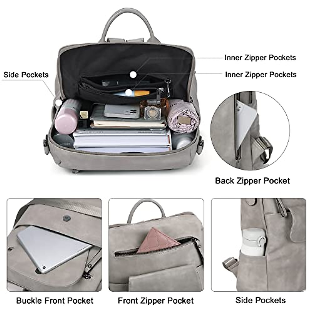 CLUCI Womens Backpack Purse Large Leather Travel Convertible Fashion Designer Ladies Purse