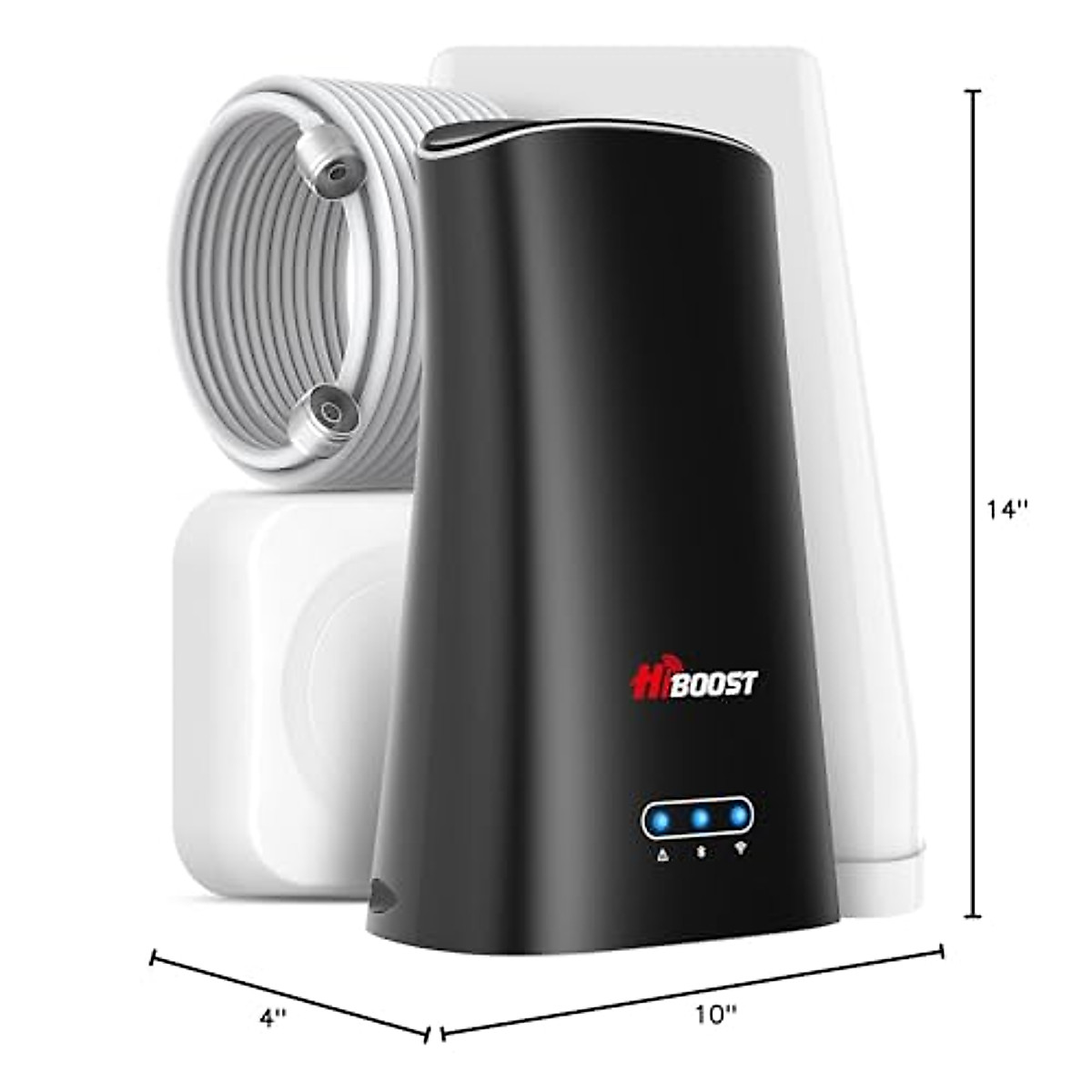 HiBoost Cell Phone Signal Booster for All Carriers| Up to 2000 Sq Ft| High Power Outdoor Receiving Antenna and Indoor Transmitting Antenna|for 5G/4G/3G LTE|App Service + Install| FCC Approved