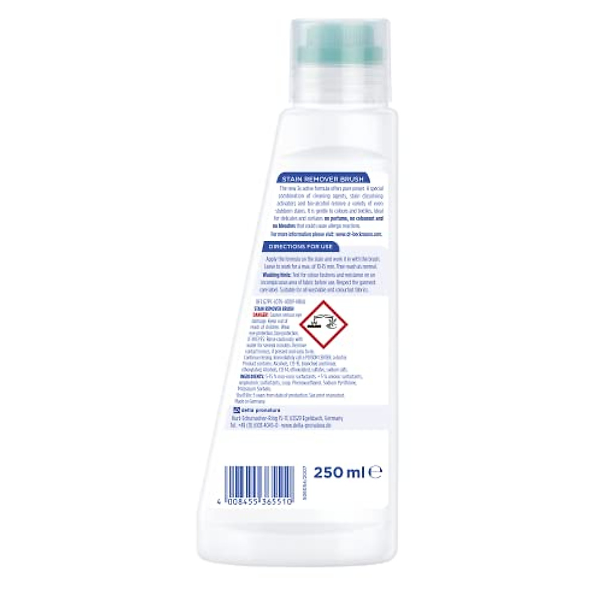 Dr. Beckmann Devil Pre Wash Stain Remover | Removes toughest stains quickly | Bleach free product | Includes applicator brush | 250 ml (Pack of 1)