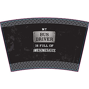 Elanze Designs My Bus Driver Is Full of Awesomesauce Black 16 Ounce Stainless Steel Travel Mug with Lid